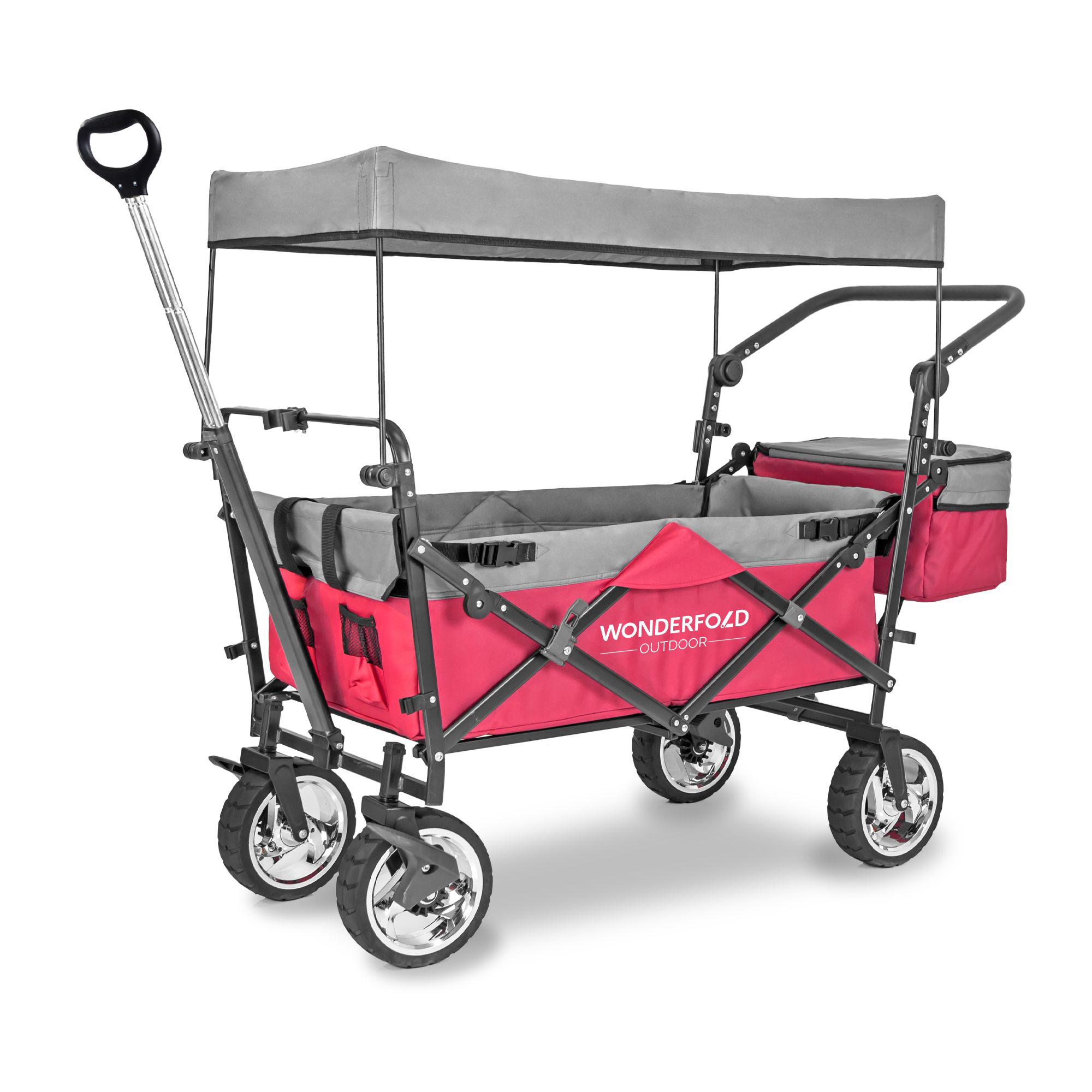 WonderFold Wagon Outdoor S4 Push + Pull Folding Utility Wagon with ...